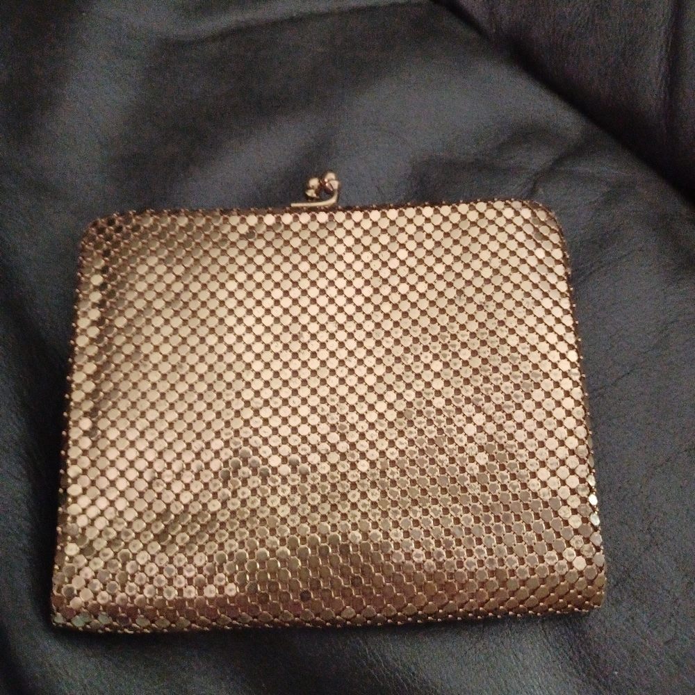 Vintage 60's Whiting & Davis Gold Metal Mesh Wallet - Gem